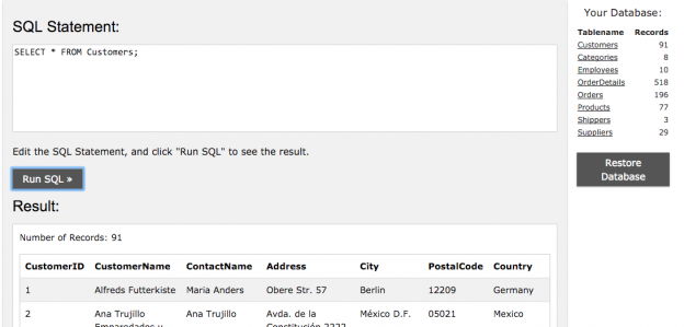 W3Schools SQL Tutorial